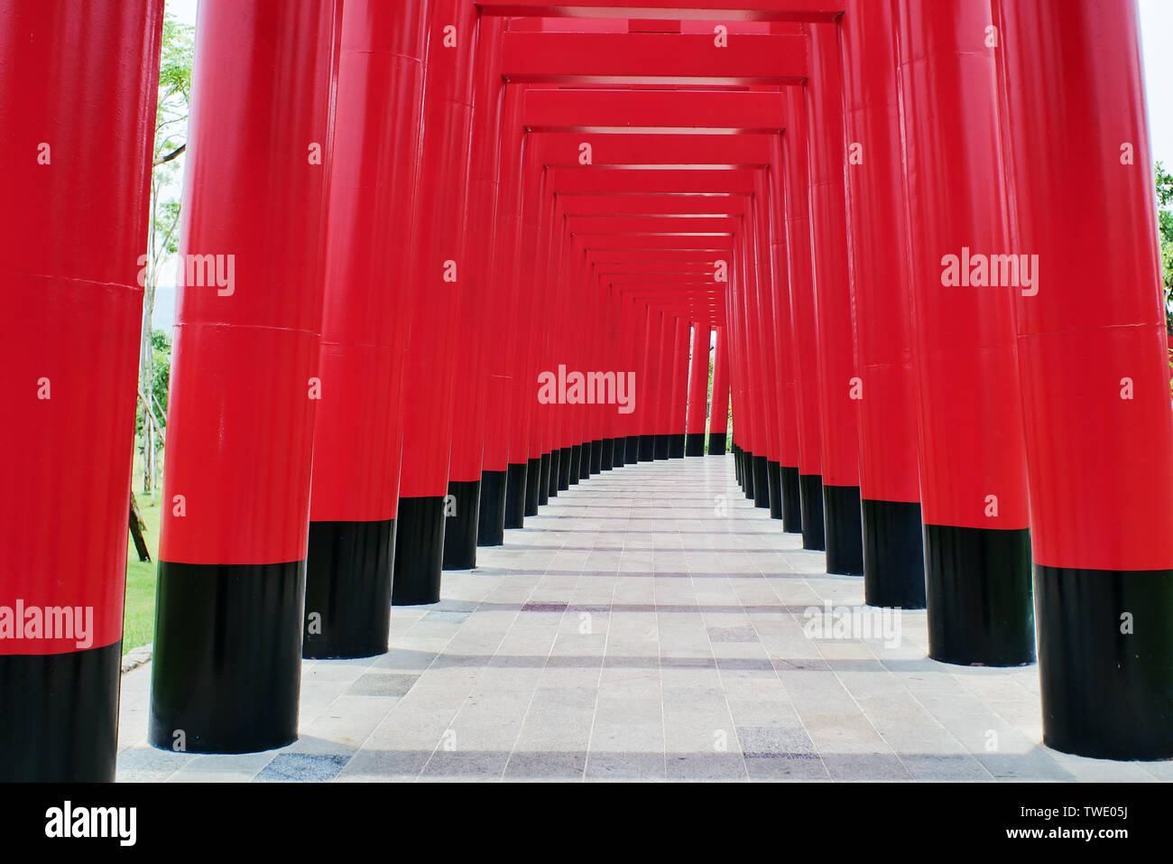 Red Japanese Arch Structure Stock Photo - Alamy