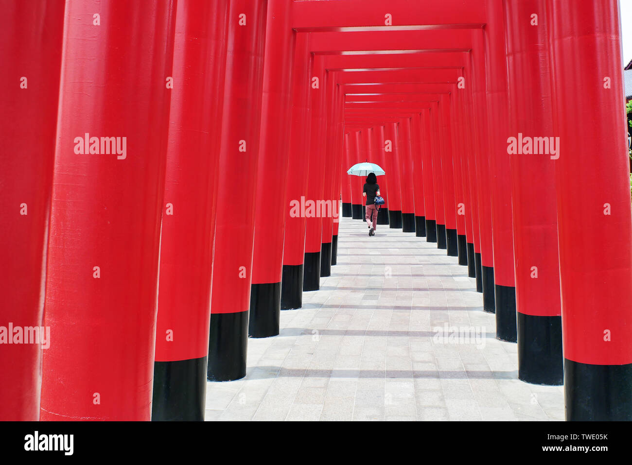 Red Japanese Arch Structure Stock Photo - Alamy