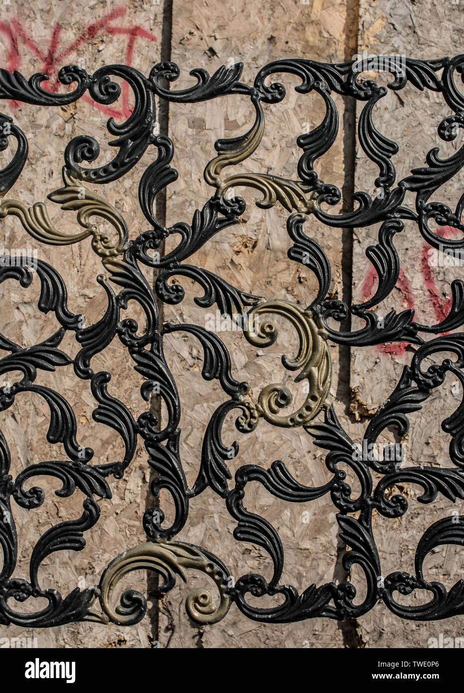 Example of art patterns applied on metals Stock Photo - Alamy