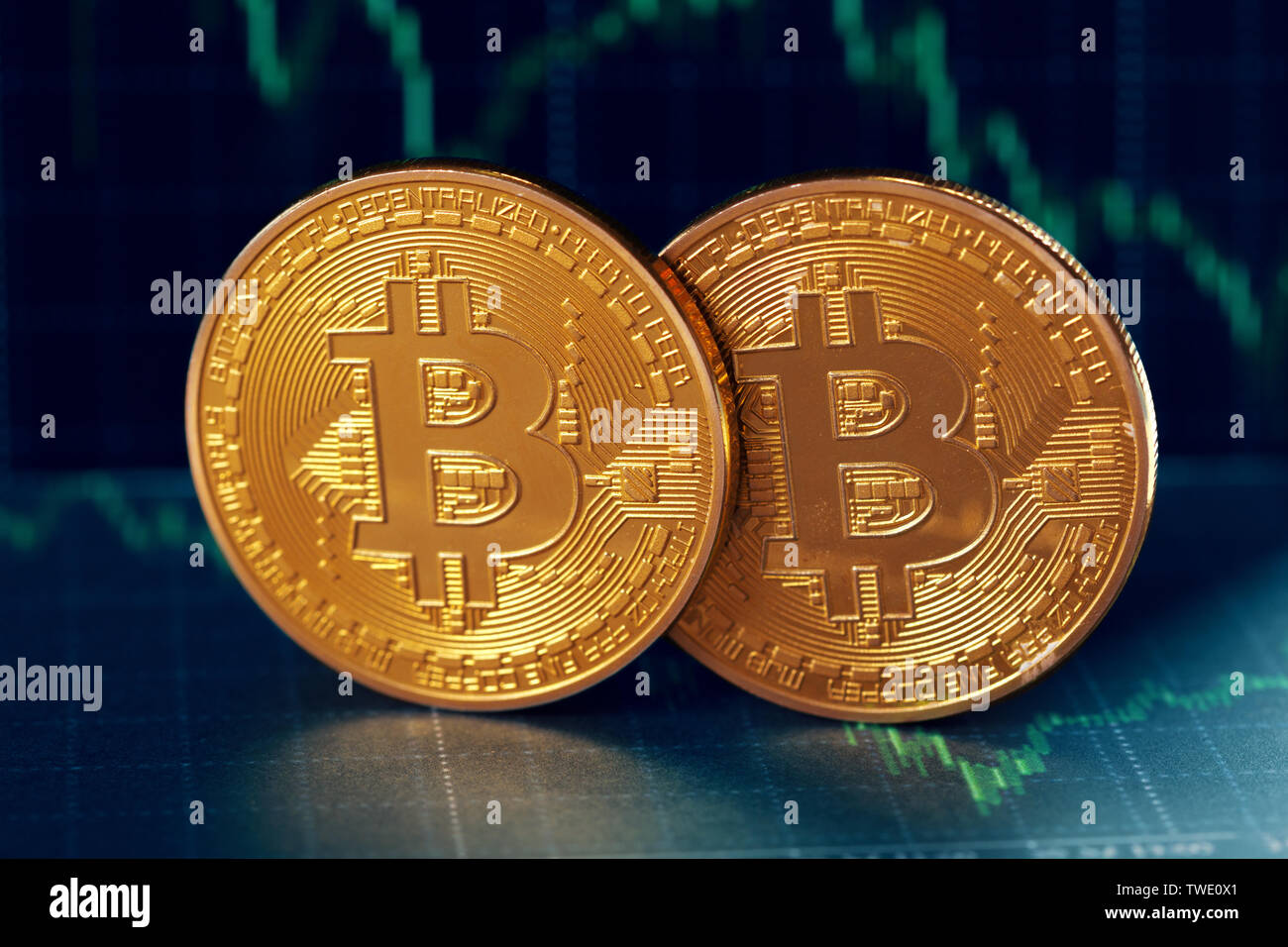 bitcoin and chart Stock Photo - Alamy
