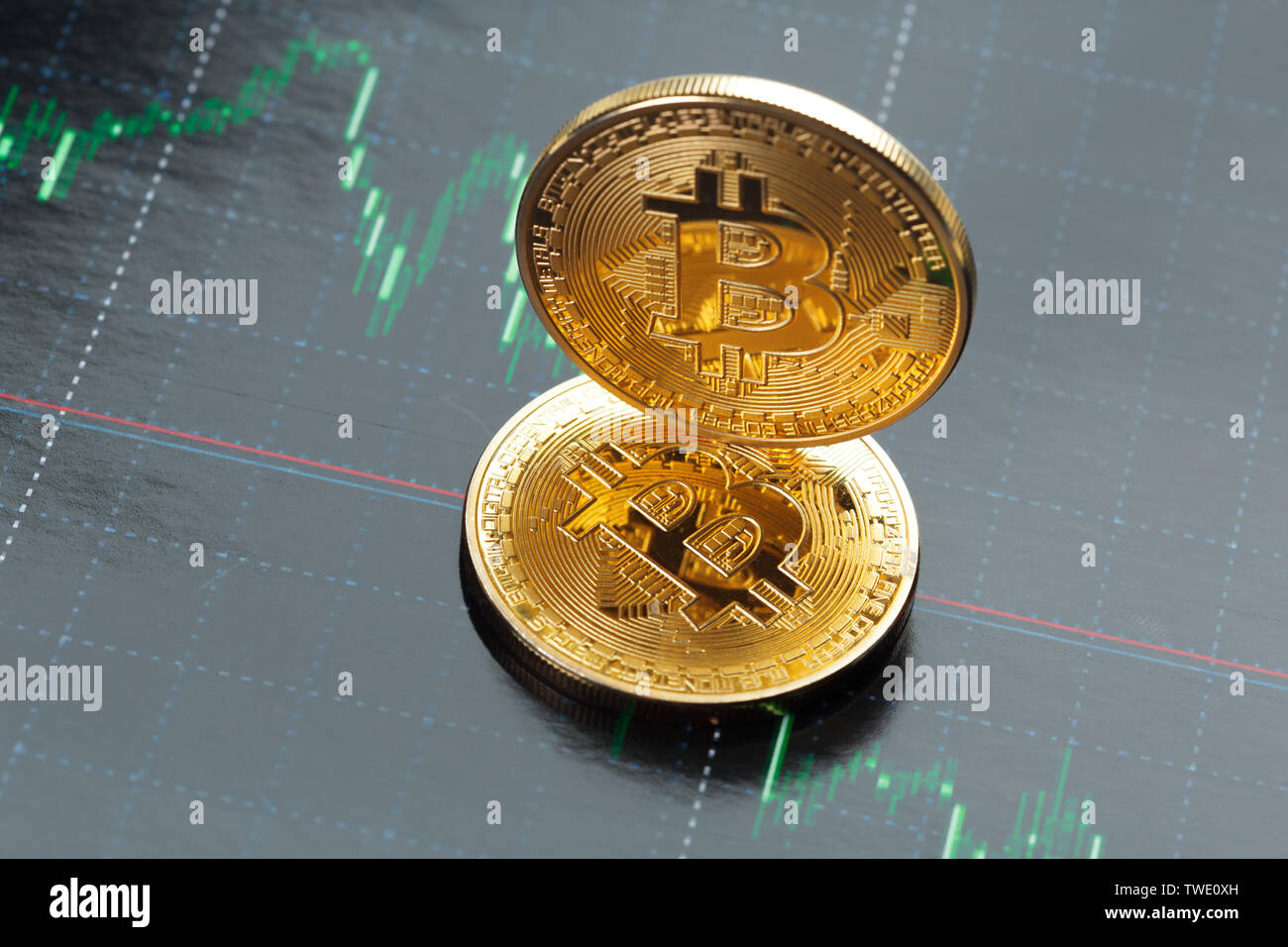 bitcoin and chart Stock Photo - Alamy
