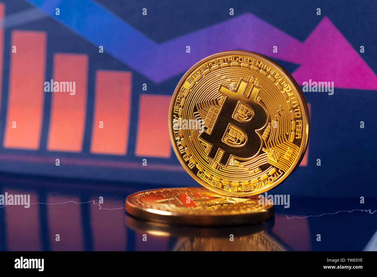 bitcoin and chart Stock Photo - Alamy