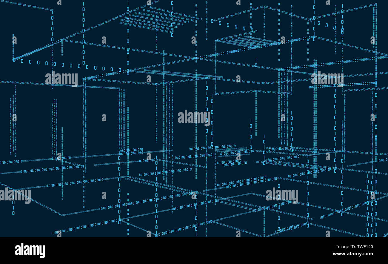 Digital Matrix Background Of Binary Code Data Flow In The Digital Age Binary Code Network
