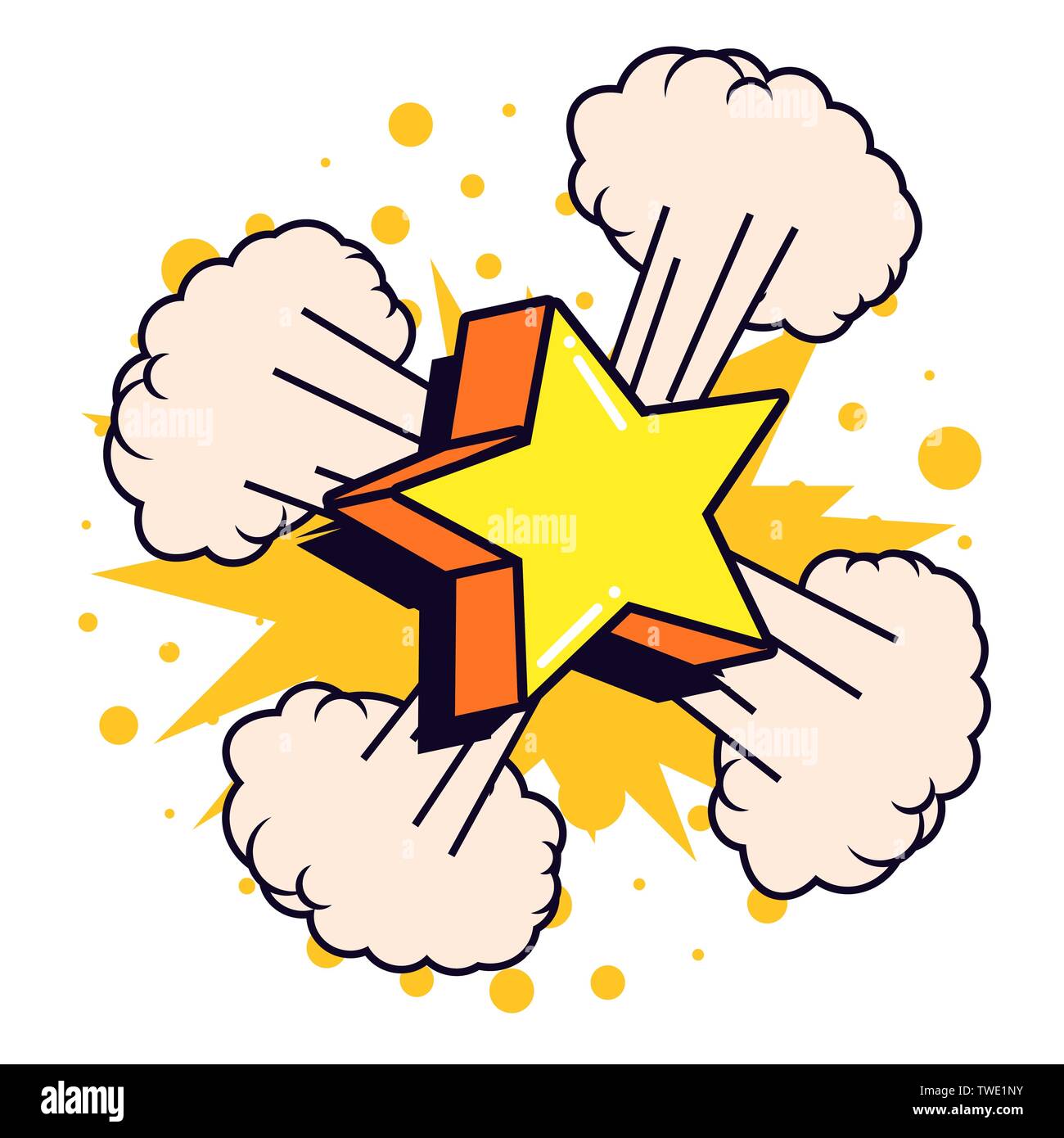 star explosion comic pop art on white background vector illustration ...