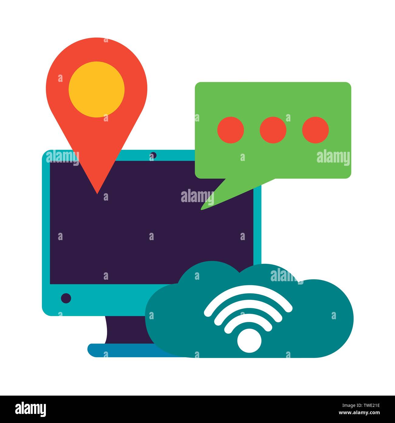 Man cloud data wifi Stock Vector Images - Alamy