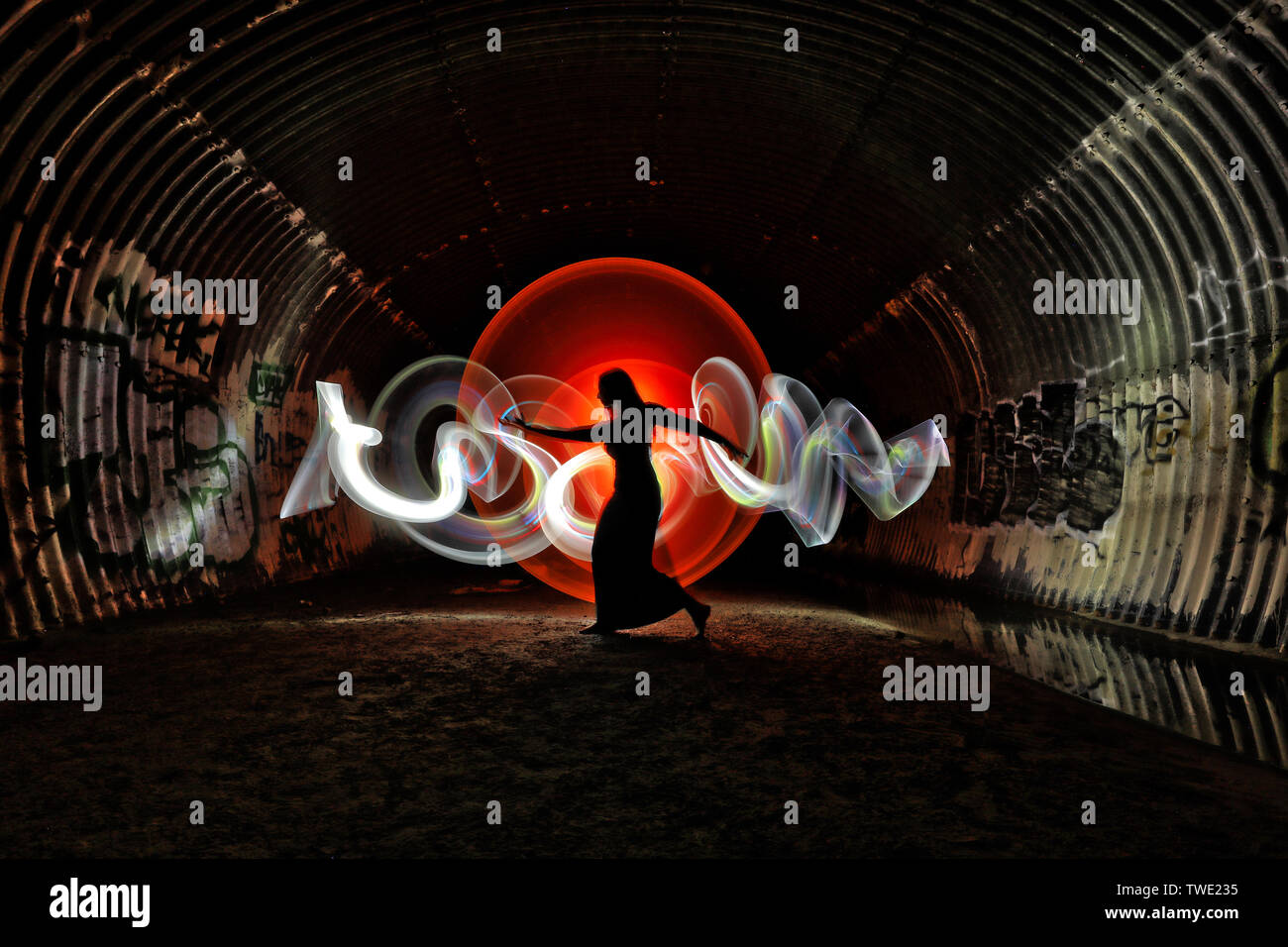 Creative Light Painting With Color and Tube Lighting Stock Photo - Alamy