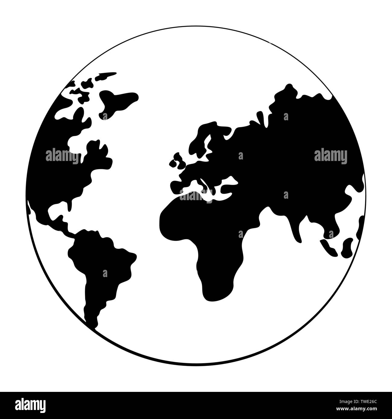 world map on white background Stock Vector Image & Art - Alamy