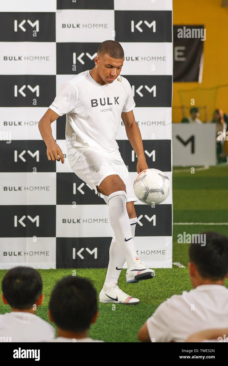 Paris Saint-Germain's French forward Kylian Mbappe attends a football ...