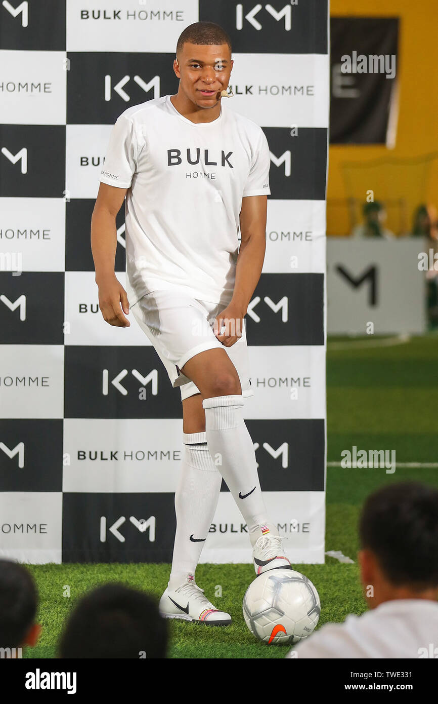 Paris Saint-Germain's French forward Kylian Mbappe attends a football ...