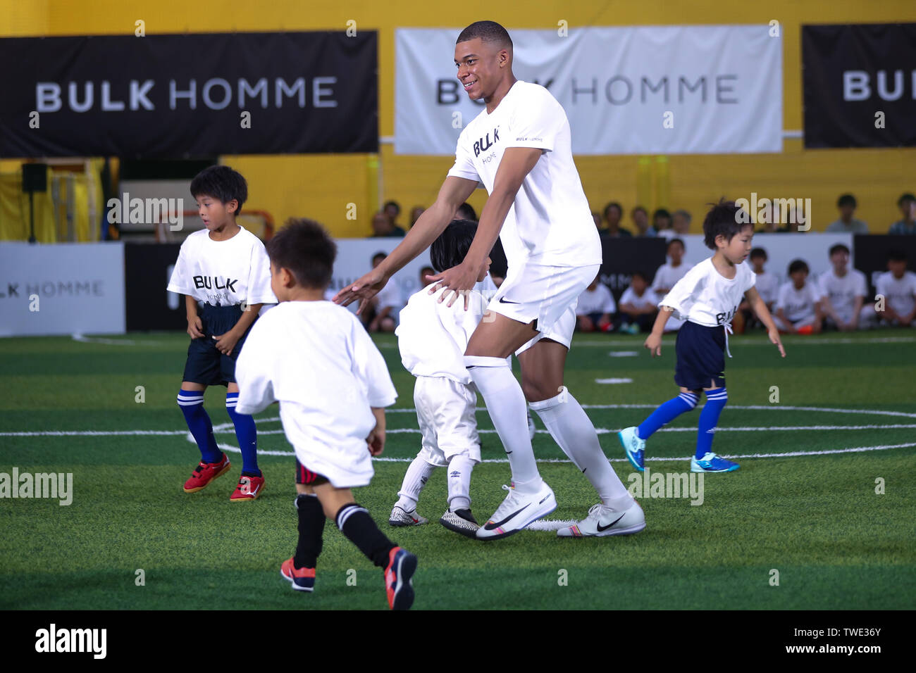 Paris Saint-Germain's French forward Kylian Mbappe attends a football ...