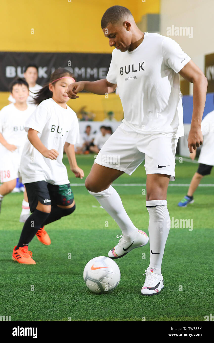 Paris Saint-Germain's French forward Kylian Mbappe attends a football ...