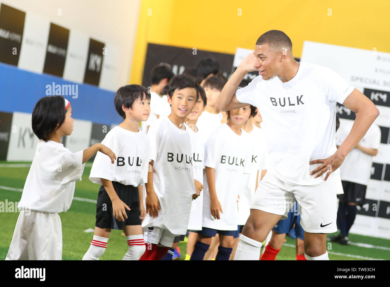 Paris Saint-Germain's French forward Kylian Mbappe attends a football ...