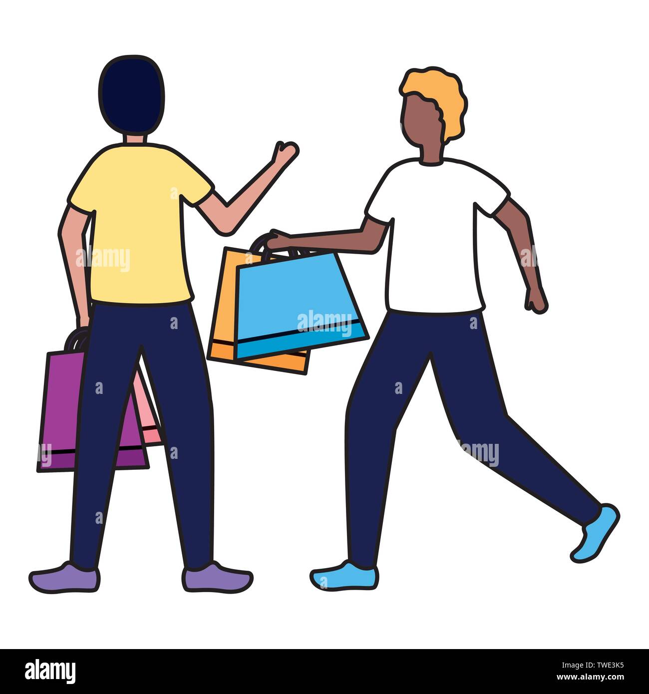 Two men clothes shopping Stock Vector Images - Alamy