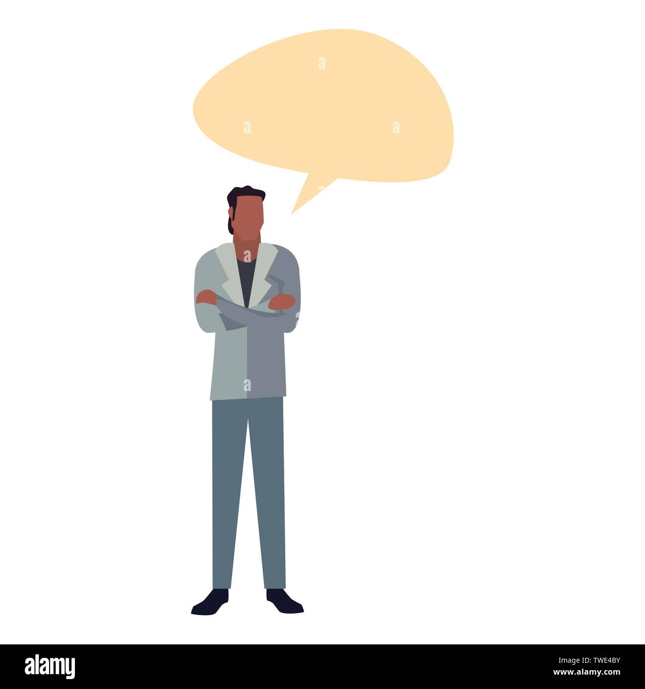 man character male talk bubble vector illustration Stock Vector Image ...