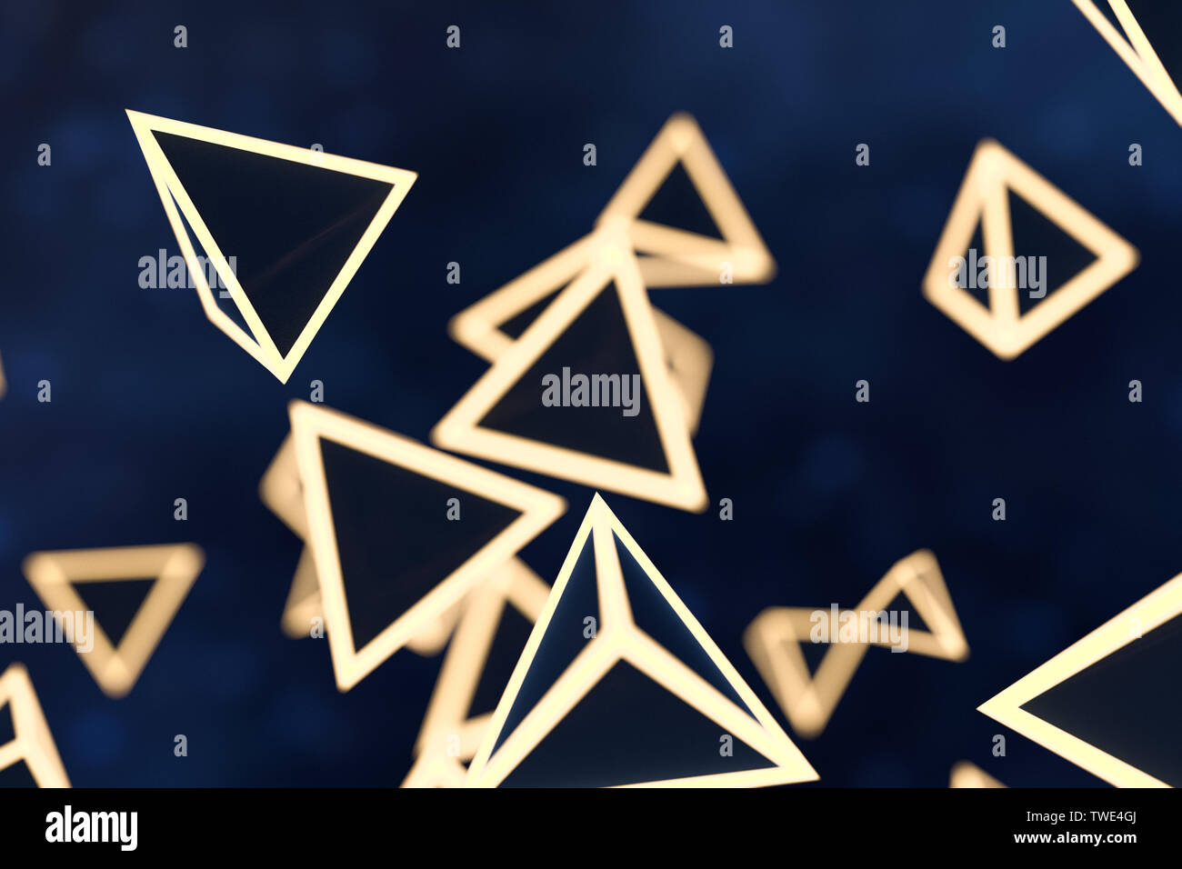 Three-dimensional rendering, triangular transparent gem against dark ... Three-dimensional rendering, triangular transparent gem against dark ...