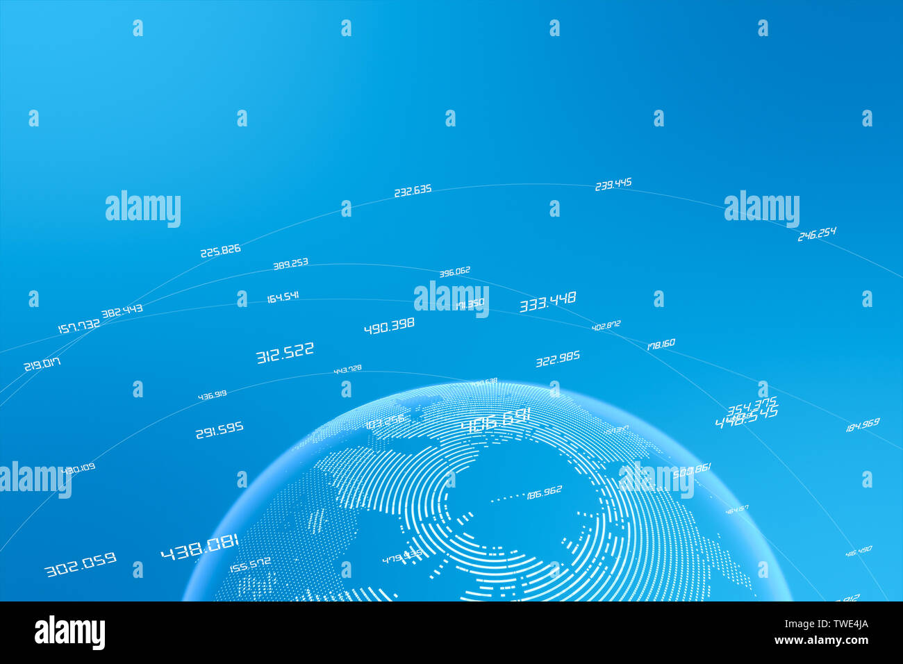 3D rendering, global big data concept light color background Stock ...