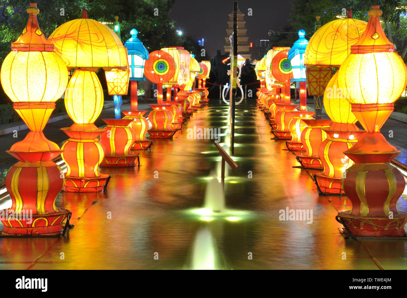 Night View of Datang Night City in Xi'an, Shaanxi Province Stock Photo ...