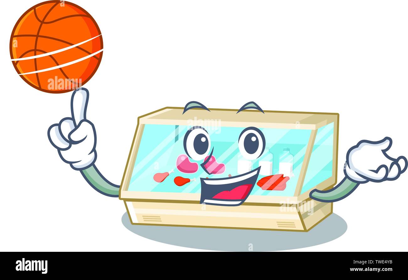 With basketball trade counter in the mascot shape Stock Vector Image ...