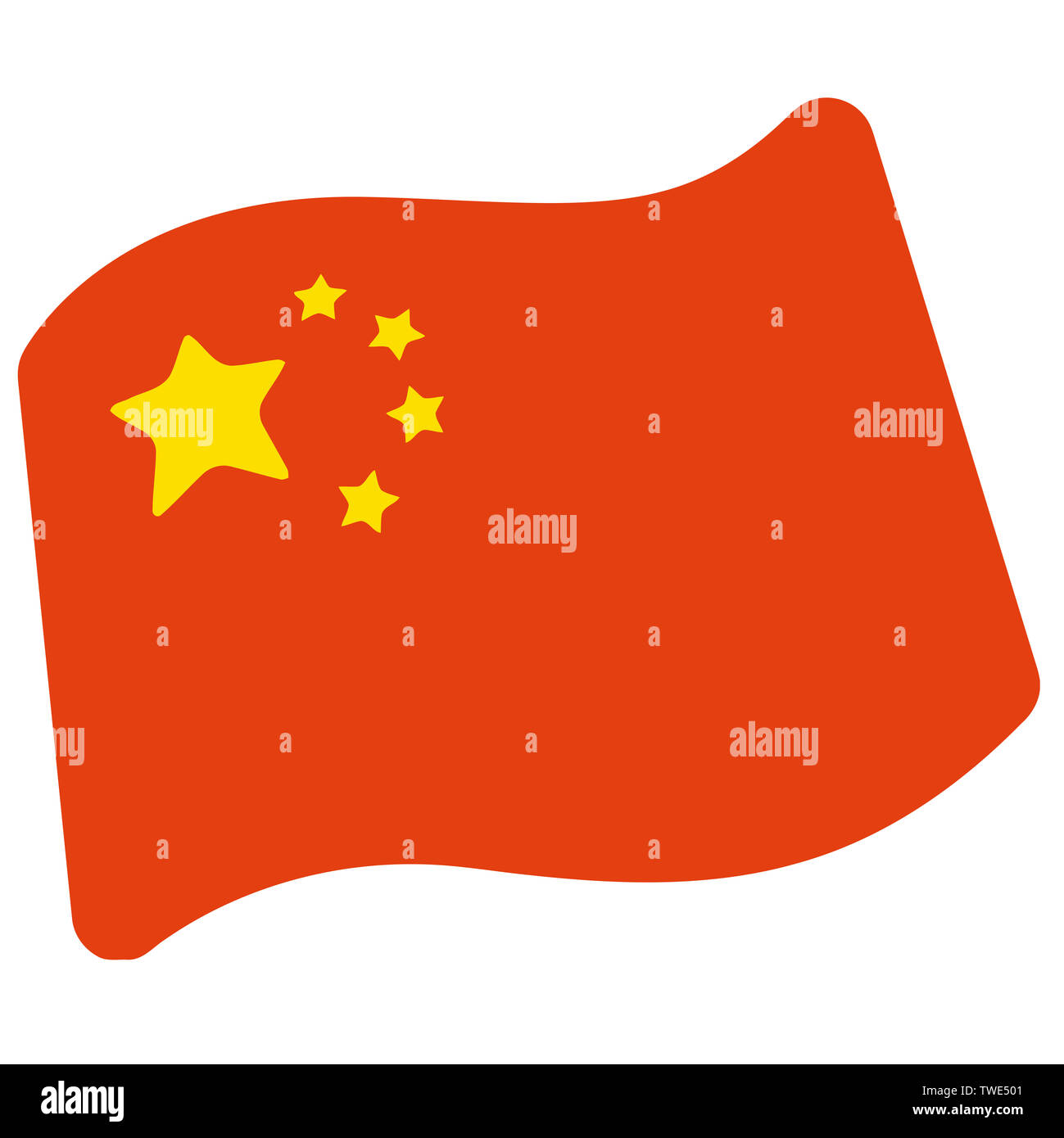 illustration flag china country shape patriotic red Stock Photo - Alamy