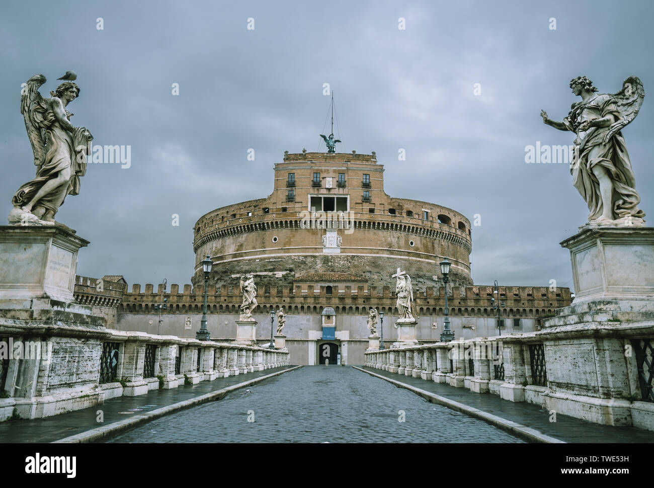 Holy angel bridge, Rome Stock Photo - Alamy