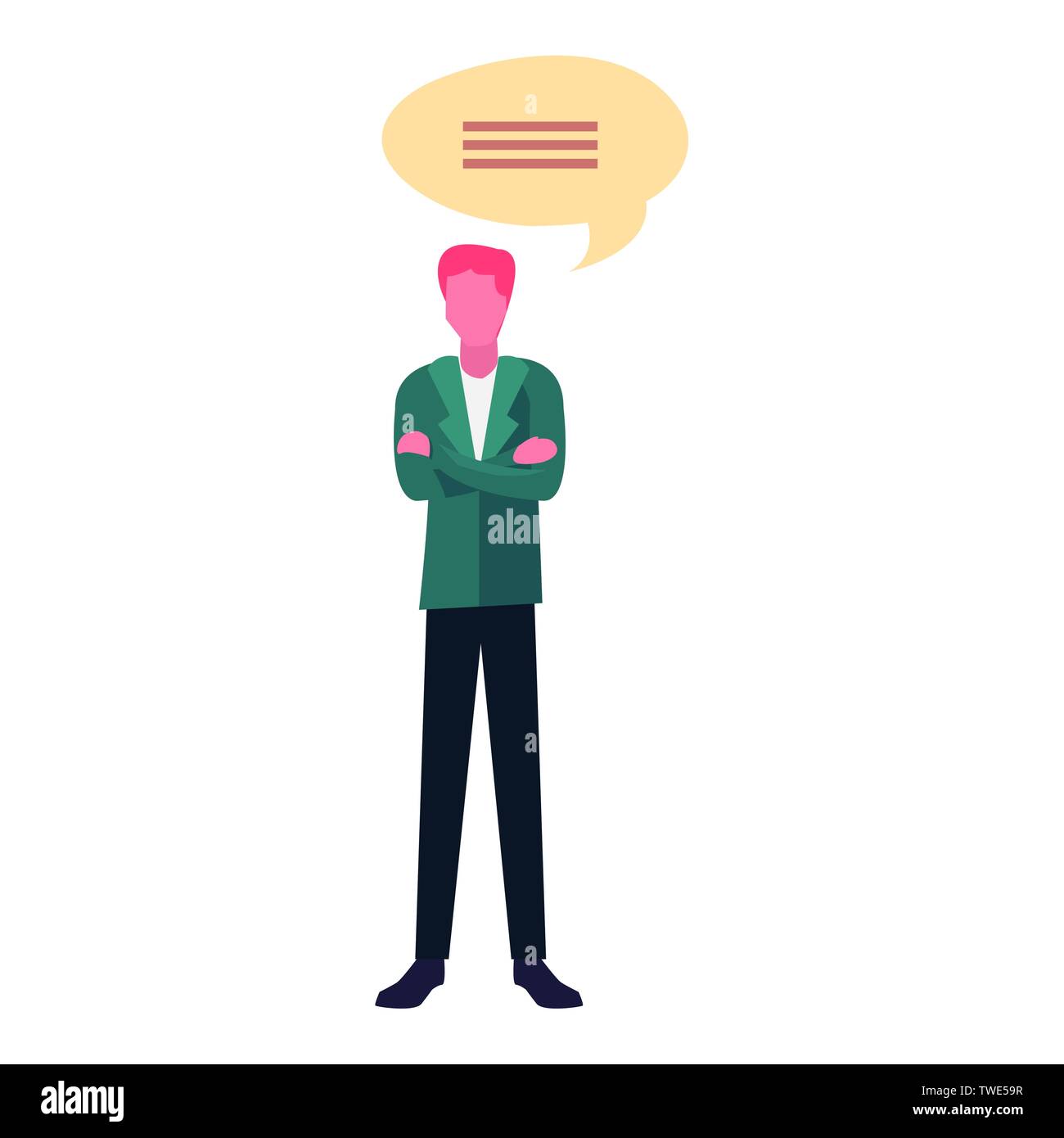 man character male talk bubble vector illustration Stock Vector Image ...