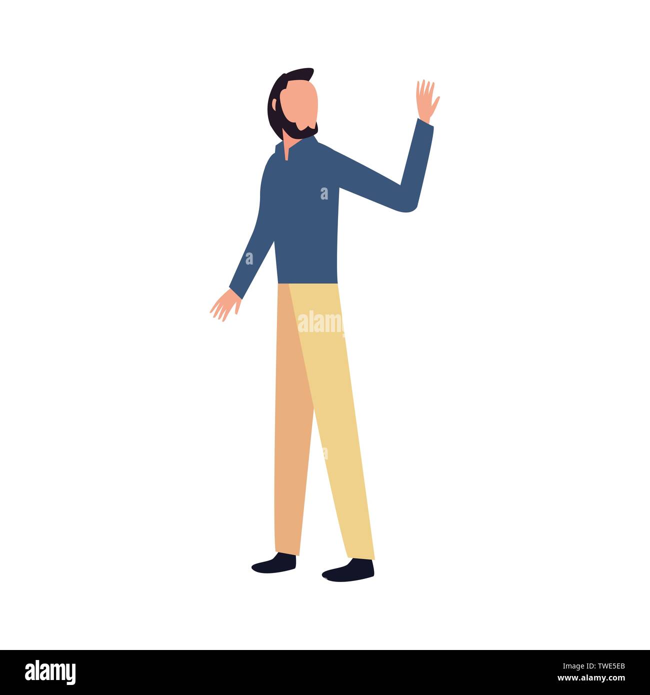 man character male casual clothes vector illustration Stock Vector ...