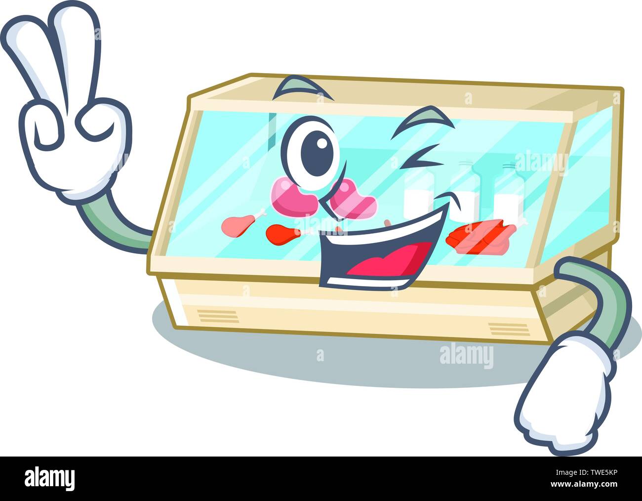 Two finger trade counter next to cartoon tables Stock Vector Image ...