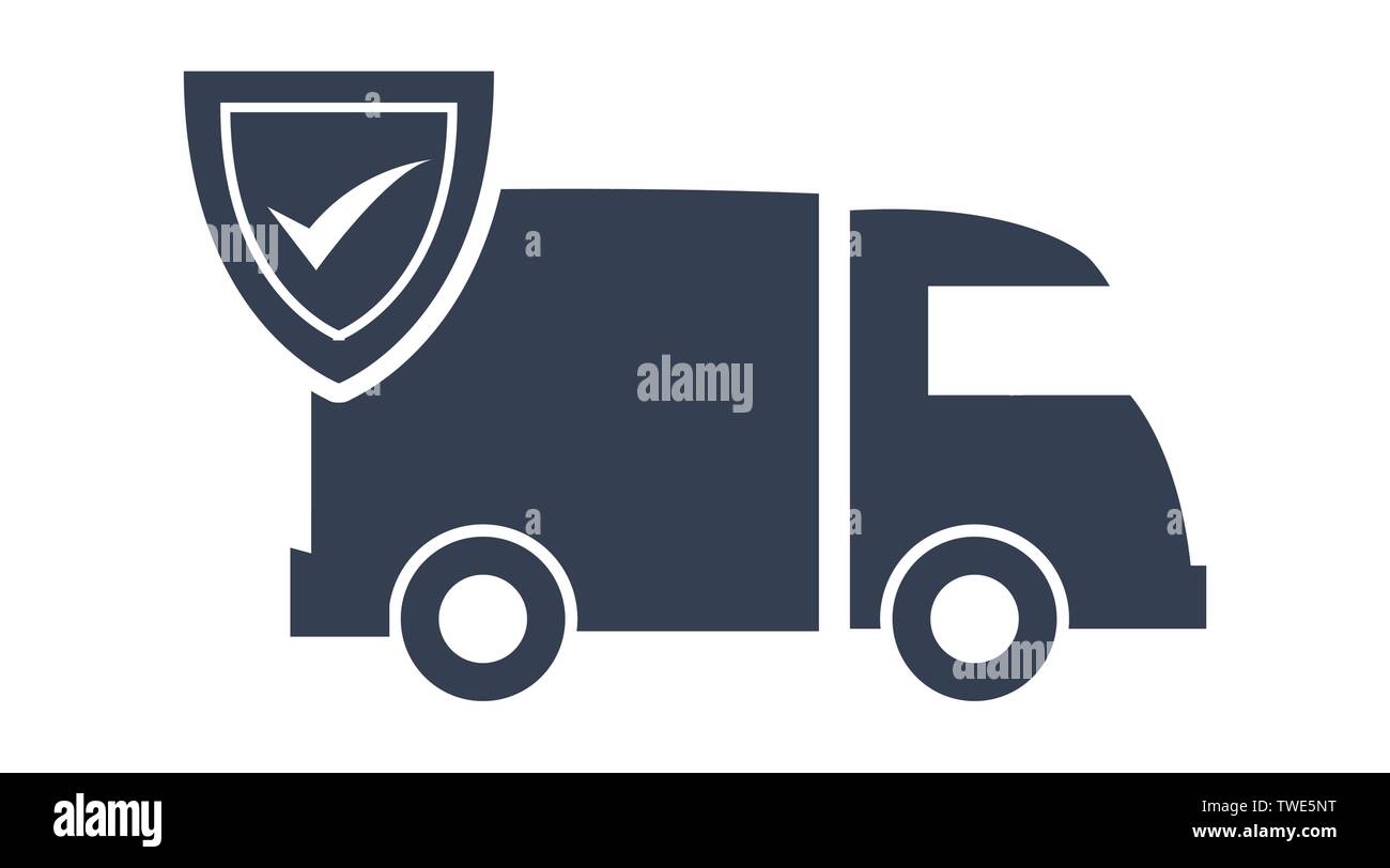 truck delivery fast shipping check mark cardboard boxes vector ...