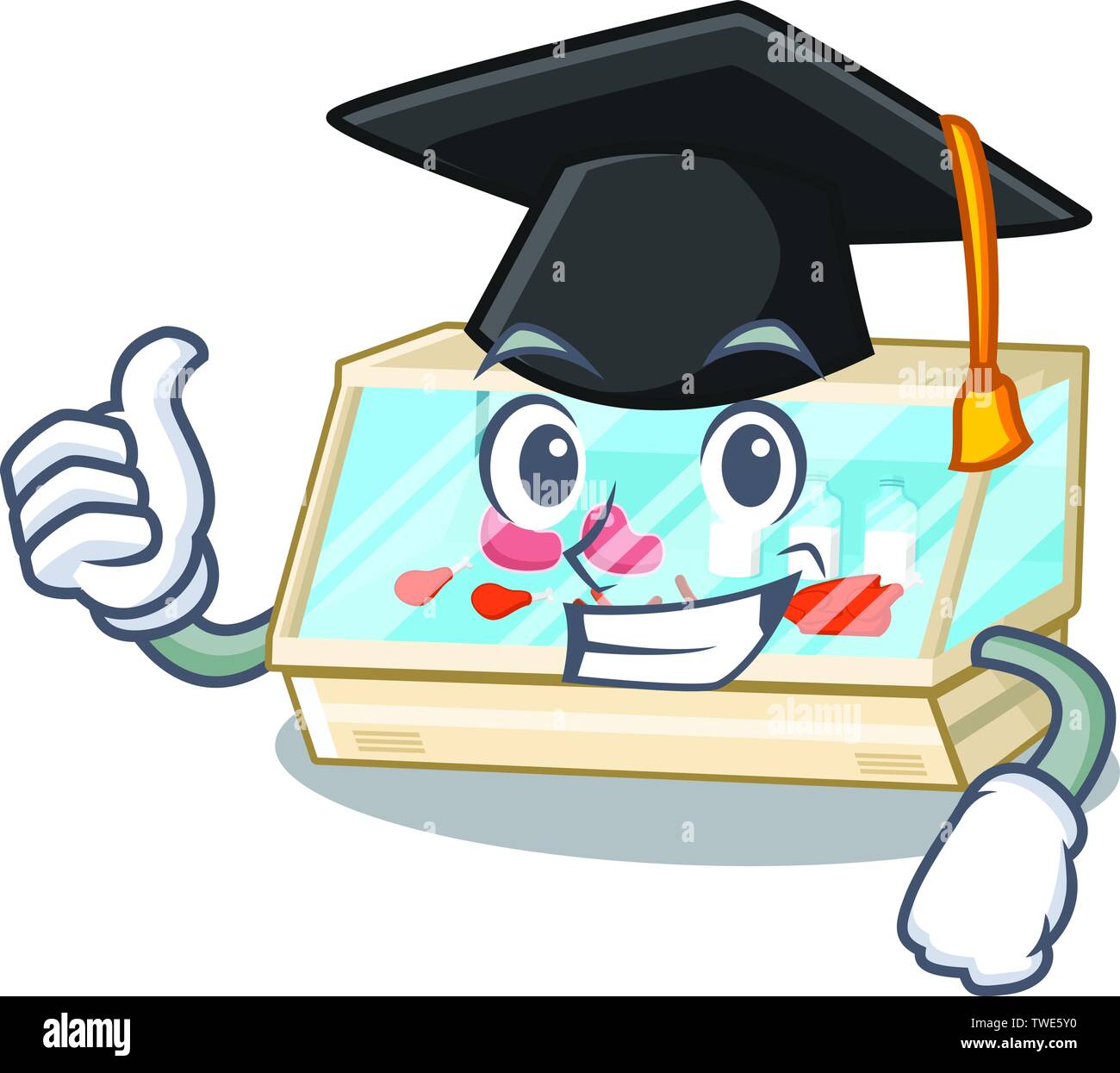 Graduation trade counter next to cartoon tables Stock Vector Image ...