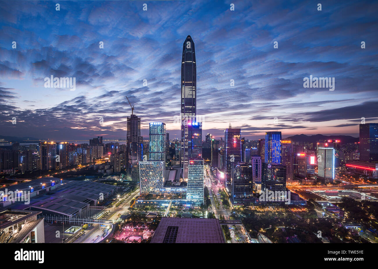Night View of Shenzhen City Stock Photo - Alamy