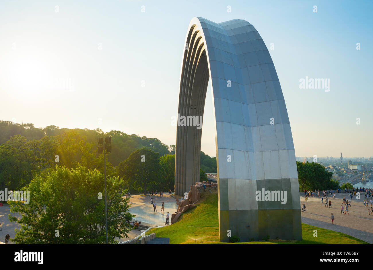 The People's Friendship Arch is a monument in Kiev, Ukraine Stock Photo ...