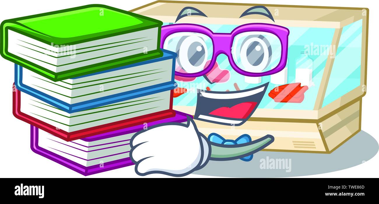 Student with book trade counter in the a cartoon Stock Vector Image ...