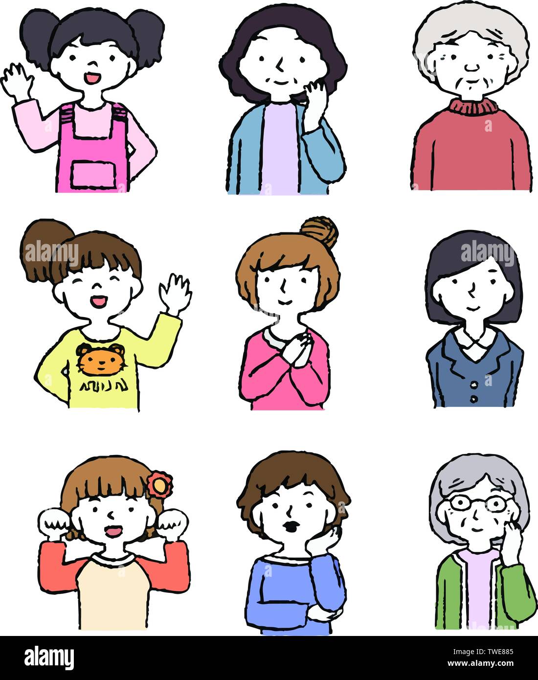 This is an illustration of Illustration of women of various ages Stock ...