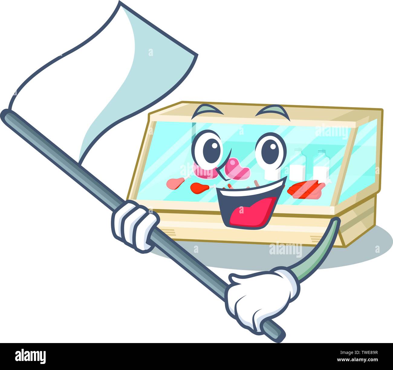 With flag trade counter in the a cartoon Stock Vector Image & Art - Alamy