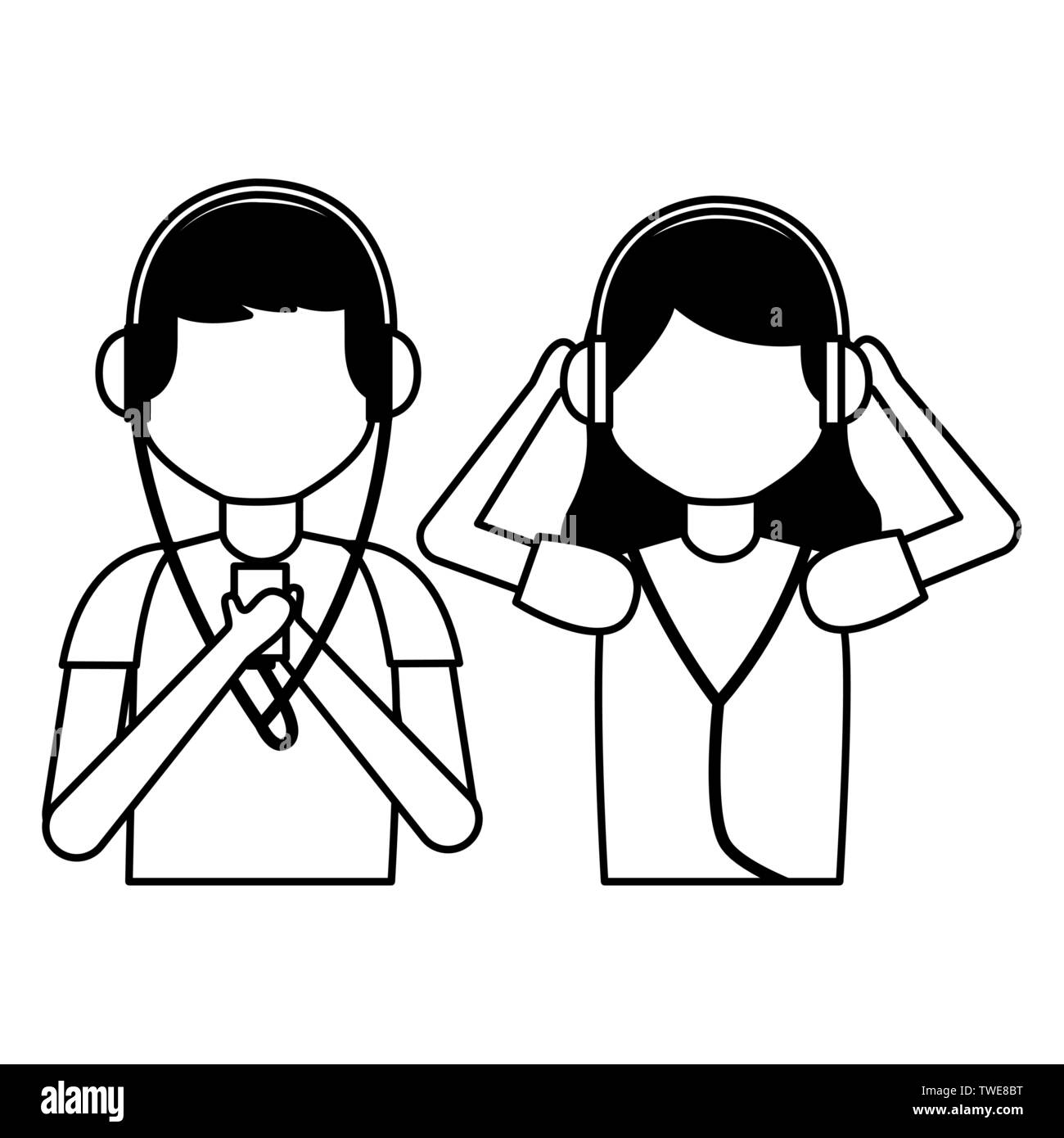 people listening music Stock Vector Image & Art - Alamy