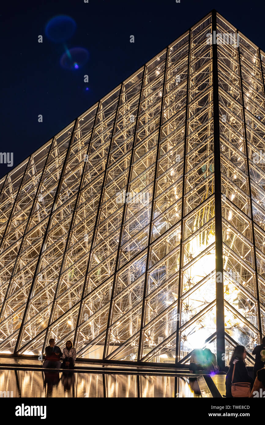Louvre museum inside pyramid hi-res stock photography and images - Alamy