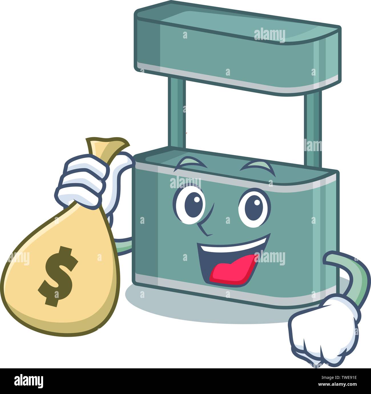With money bag trade stand isolated in the cartoon Stock Vector Image ...
