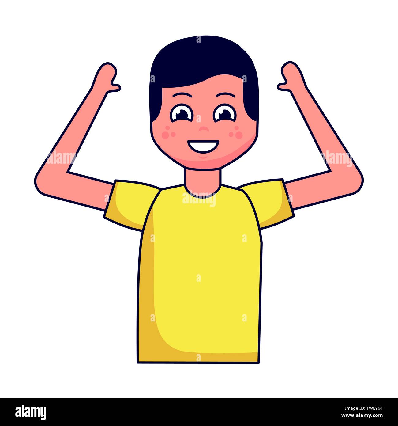young boy dancing character on white background Stock Vector Image ...