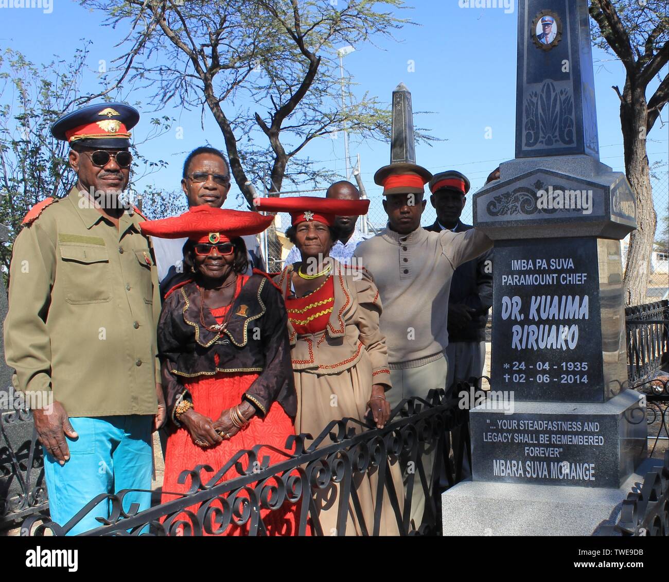 Okahandja, Namibia. 04th June, 2019. Members of the Namibian ethnic ...