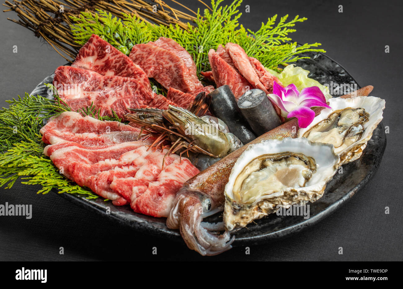 Japanese meat and seafood Stock Photo - Alamy