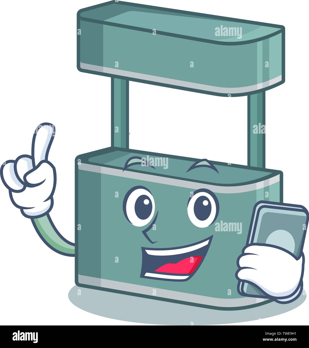With phone trade stand isolated in the cartoon Stock Vector Image & Art ...