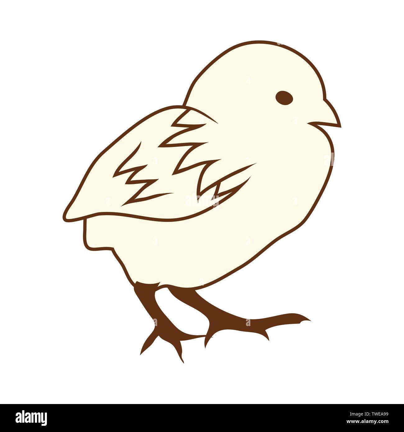Sketch of Bird. Brown Line Color Design. Vector Illustration Stock ...