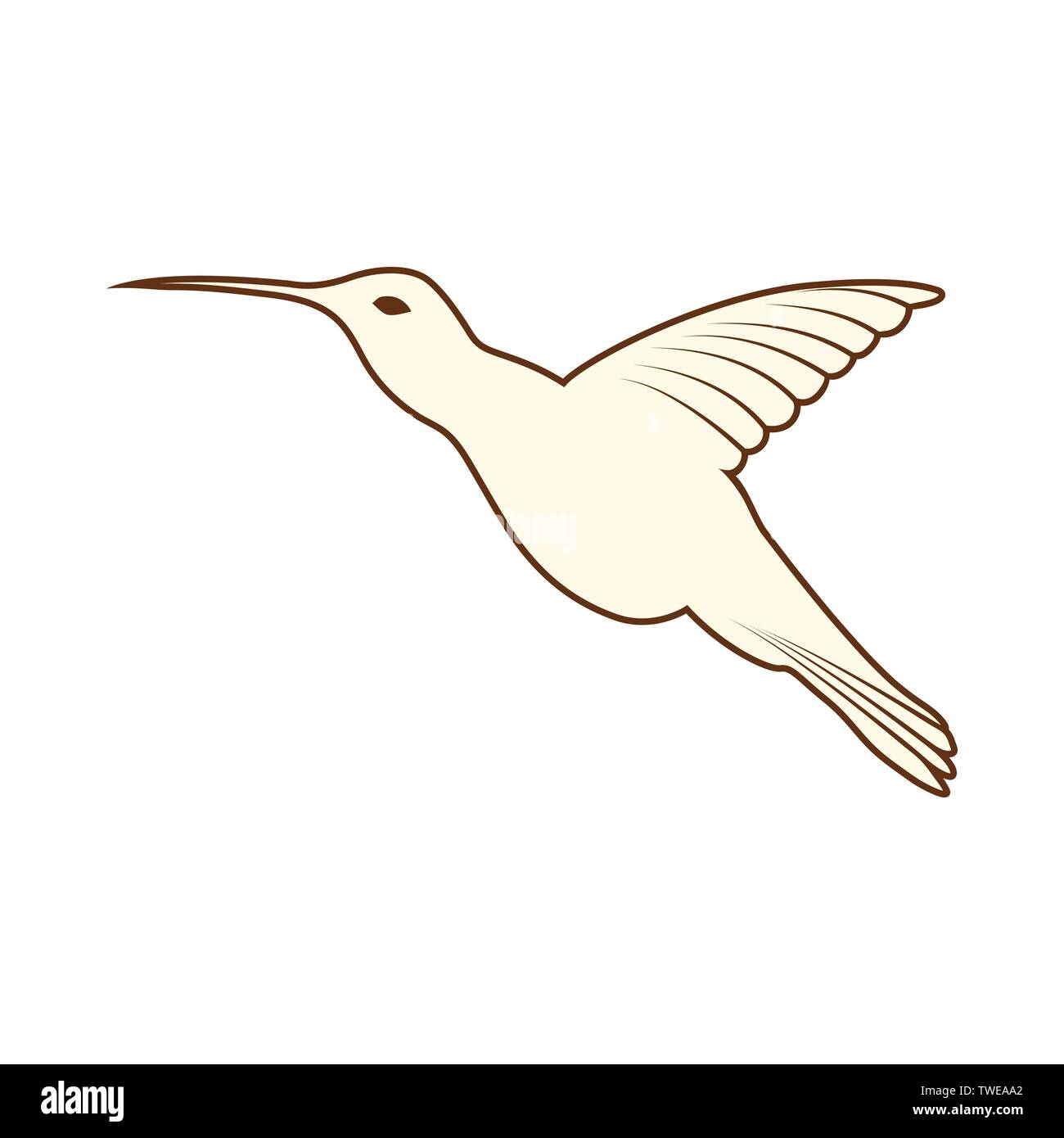 Sketch of Bird. Brown Line Color Design. Vector Illustration Stock ...