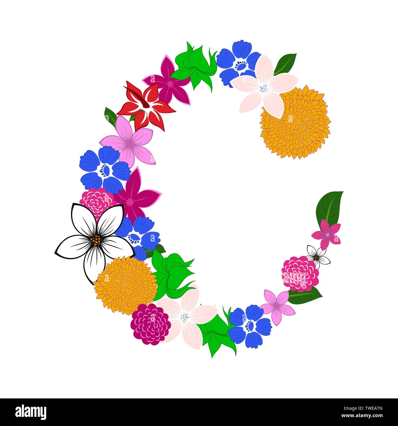 Floral alphabet letter for using in web and print design. Vector ...