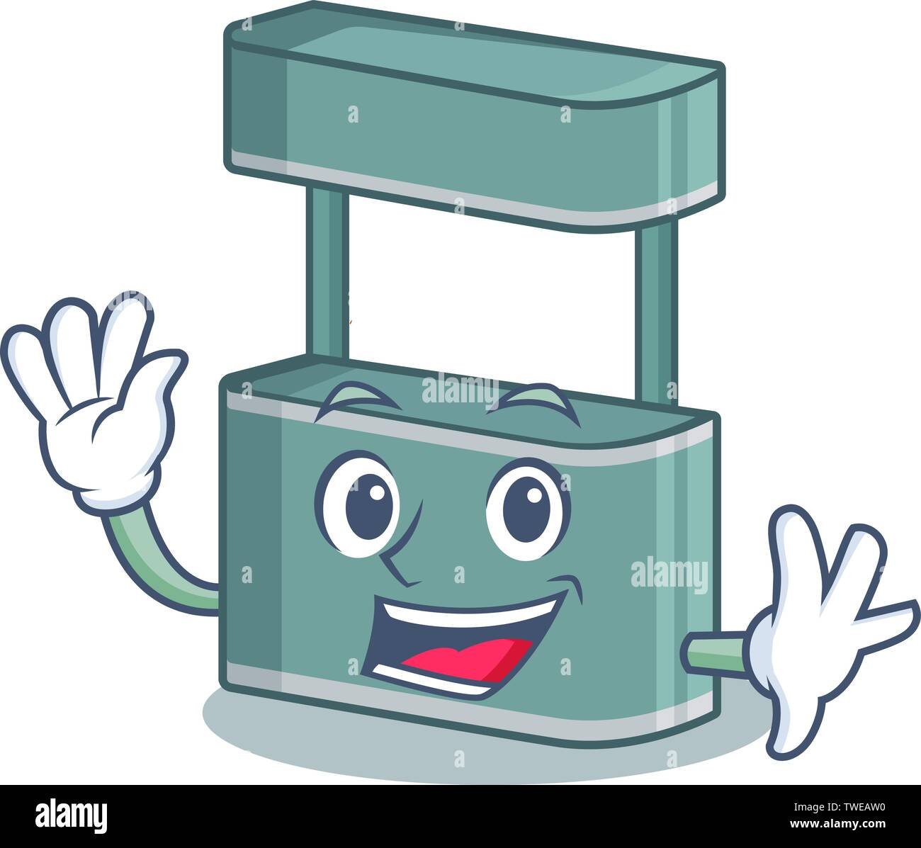 Waving trade stand in the character shape Stock Vector Image & Art - Alamy