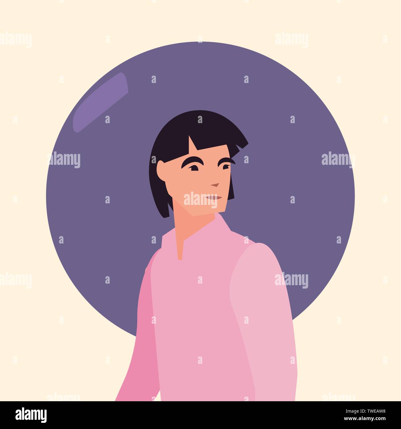 man portrait male character cartoon vector illustration Stock Vector ...