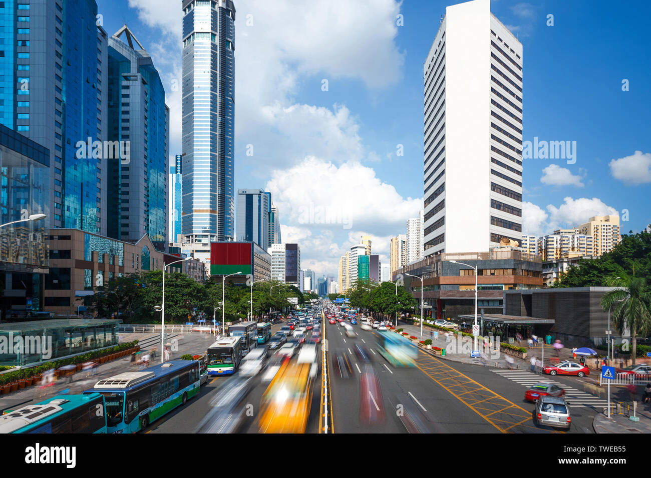 Heavy traffic on an asphalt road Stock Photo - Alamy