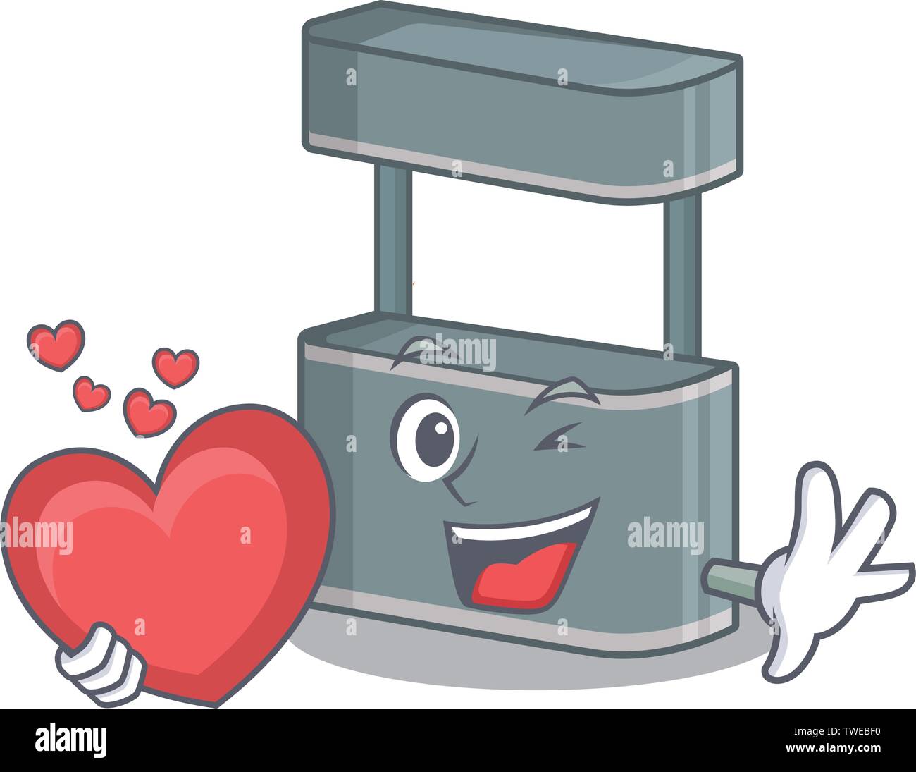 With heart trade stand on the cartoon roadside Stock Vector Image & Art ...