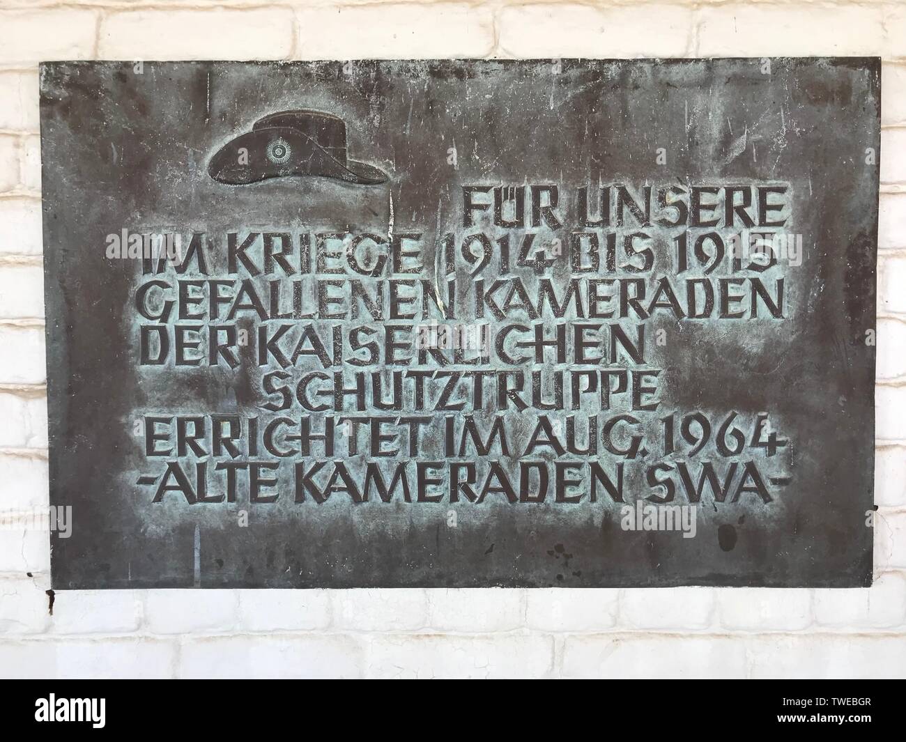 Windhuk, Namibia. 04th June, 2019. Commemorative plaque for the fallen ...