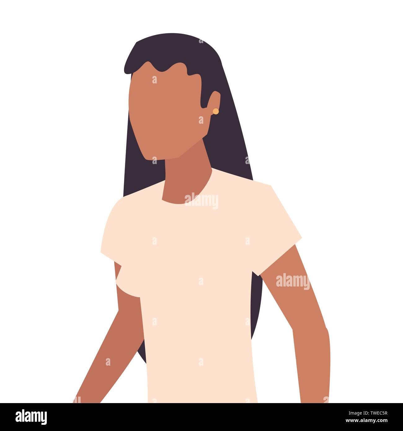 woman female character portrait design vector illustration Stock Vector ...